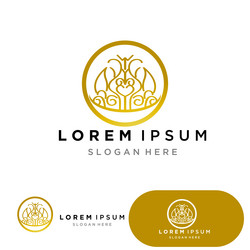 Golden king crown logo Royalty Free Vector Image