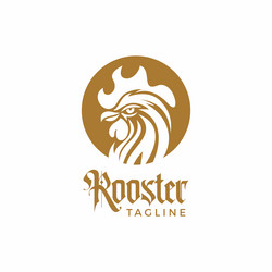 R rooster logo chicken rooster head mascot Vector Image