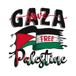 Free palestine movement isolated in white Vector Image