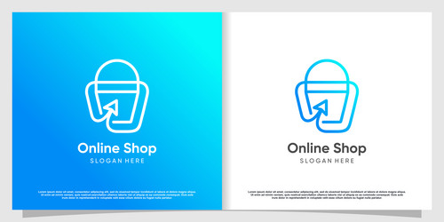Shop logo design template with unique concept idea