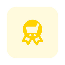 Shopping badge placed on carts Royalty Free Vector Image