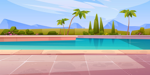 Beautiful waterfall with swimming pool Royalty Free Vector