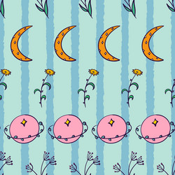 Cute celestial repeat pattern design Royalty Free Vector