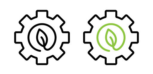 Green technology icon set planet gear ecology Vector Image