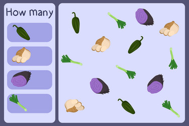 Kids mathematical mini game - count how many foods