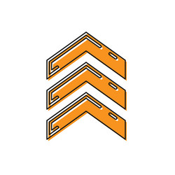 First sergeant 1sg soldier military rank insignia Vector Image