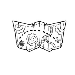 Pirate map of treasure adventure and quest Vector Image