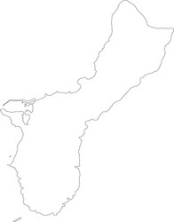 Territory of guam map polygonal mosaic lines Vector Image