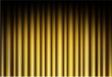 Gold frame with spotlight on curtain background Vector Image