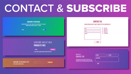 Email contact subscribe form text box Royalty Free Vector