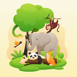 Gradient wild animals Royalty Free Vector Image