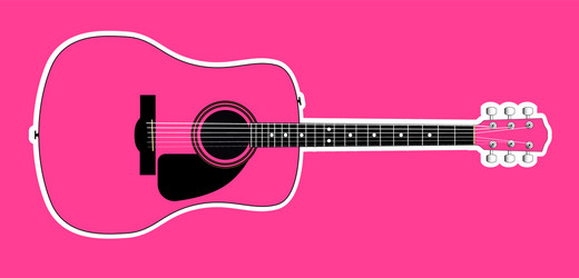 Pink acoustic guitar Royalty Free Vector Image