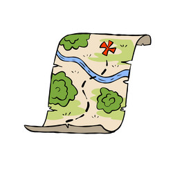 Pirate map of treasure adventure and quest Vector Image