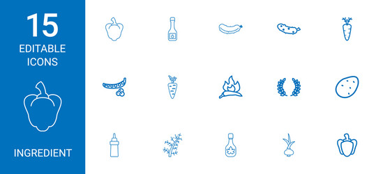 12 ingredient icons Royalty Free Vector Image - VectorStock