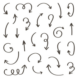 Set of colorful hand-drawn arrows Royalty Free Vector Image