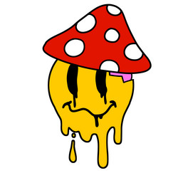 Acid smiley face psychedelic symbol of rave Vector Image