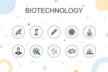 Biotechnology icons infographic design template Vector Image