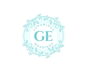 Ge initials letter wedding monogram logos Vector Image