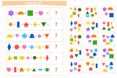 Logic game for children fold elements Royalty Free Vector