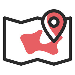 Map location icon stroke Royalty Free Vector Image