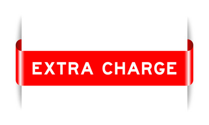 Red color inserted label with word extra charge Vector Image