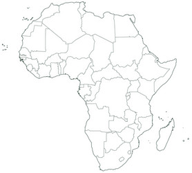 Detailed labeled africa line map Royalty Free Vector Image