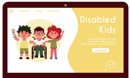 Banner disabled kids do Royalty Free Vector Image