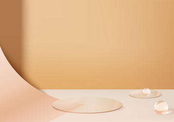 Cylinder abstract minimal scene with crystal Vector Image