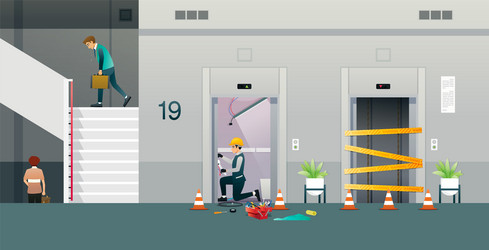 Waiting for elevator Royalty Free Vector Image