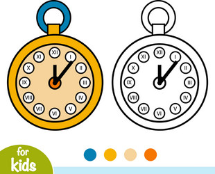 Coloring book pocket watch Royalty Free Vector Image
