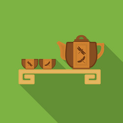 Japanese tea cartoon icon in cartoon style Vector Image