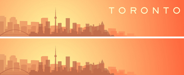Toronto single line skyline banner Royalty Free Vector Image