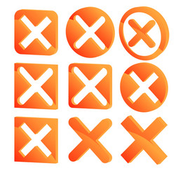 Various three dimensional x marks 3d cross Vector Image