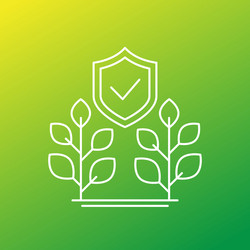 Crop protection line icon with a plant Royalty Free Vector
