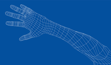 Hand rendering 3d Royalty Free Vector Image - VectorStock