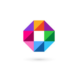 O letter one line colorful logo design template Vector Image