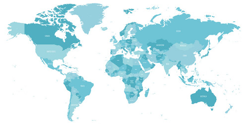 World map in grey color on white background high Vector Image