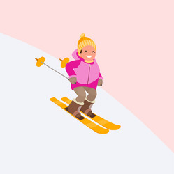Child skiing Royalty Free Vector Image - VectorStock