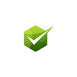 Check mark icon geometry design template Vector Image