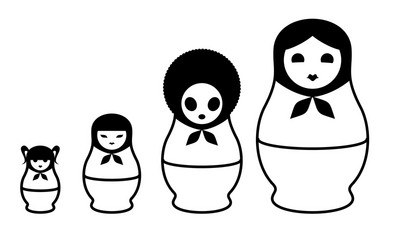 Russian matryoshka icon set outline style Vector Image