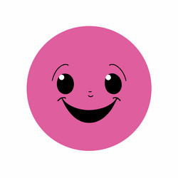 Pink emoji face icon on white background Vector Image