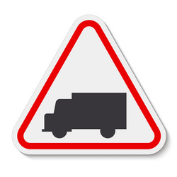 Truck crossing sign on white background Royalty Free Vector