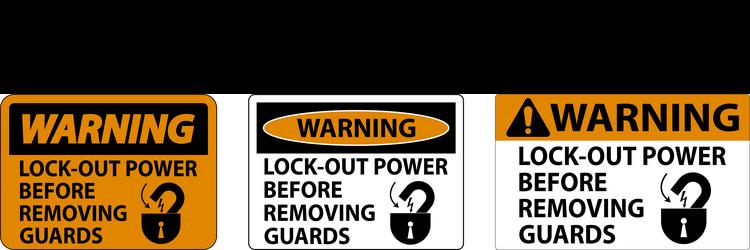 Warning lock-out power label on white background Vector Image