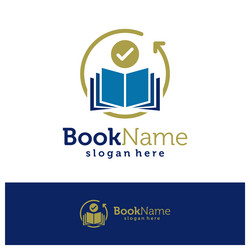Book check logo design template Royalty Free Vector Image