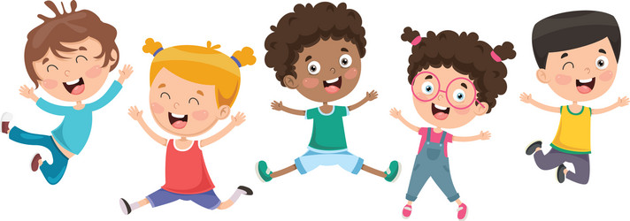 Happy Children Playing Outdoors Royalty Free Vector Image