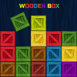 Wooden box game element Royalty Free Vector Image