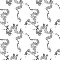 Dragons seamless pattern repeating background Vector Image