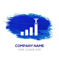 Growth diagram icon - blue watercolor background Vector Image