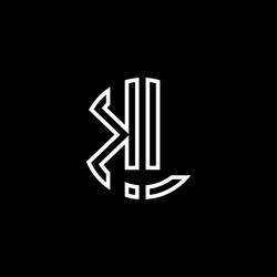 Kl logo monogram with emblem style isolated Vector Image