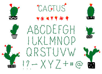 Cactus Font Alphabet Vector Images (over 570)